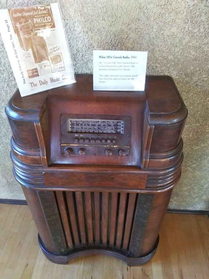 A vintage Philco console radio from 1941, back when furniture and electronics had a beautiful love affair.