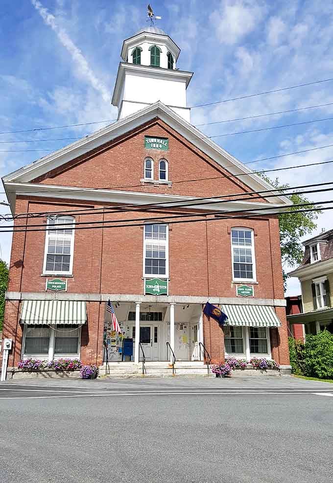 Chester's Town Hall, built in 1884, stands as the quintessential New England municipal building&mdash;stately, brick, and absolutely refusing to be anything but charming.