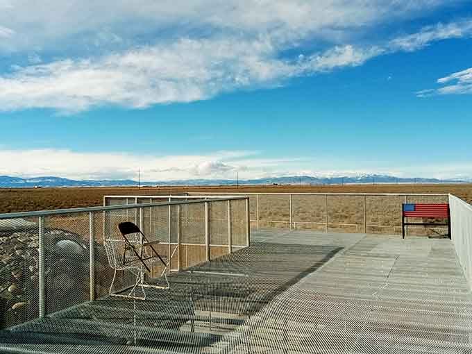 The observation deck offers unobstructed views of sky and valley, perfect for spotting anything unusual overhead.