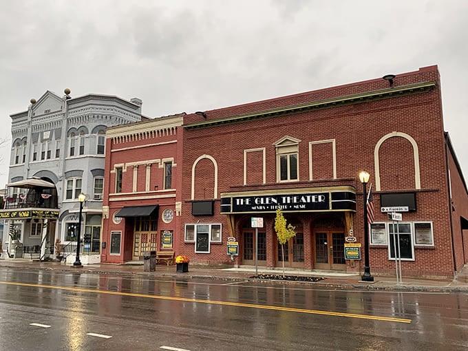 The Glen Theatre's marquee promises entertainment in a building that's seen more history than your high school.
