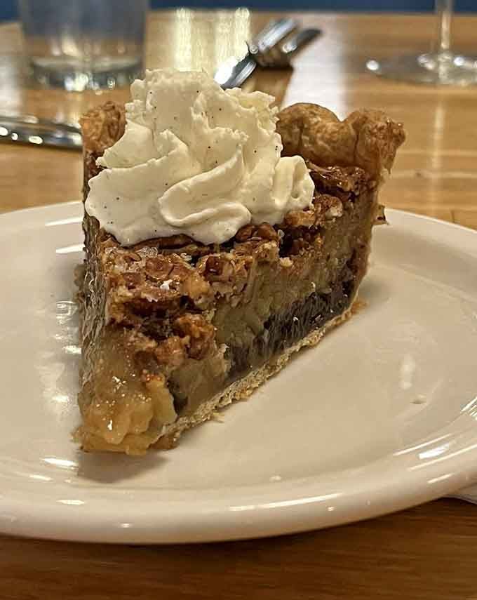 Pecan pie topped with whipped cream: because sometimes dessert is the most important meal of the day.
