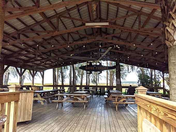 This covered pavilion offers shade, seating, and views of the safari that'll make your office cubicle seem even more depressing than usual.