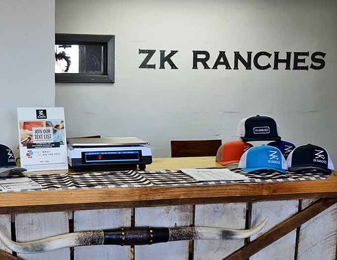ZK Ranches' rustic counter display reminds us that in Kentucky, cowboy hats aren't fashion statements&mdash;they're essential equipment.