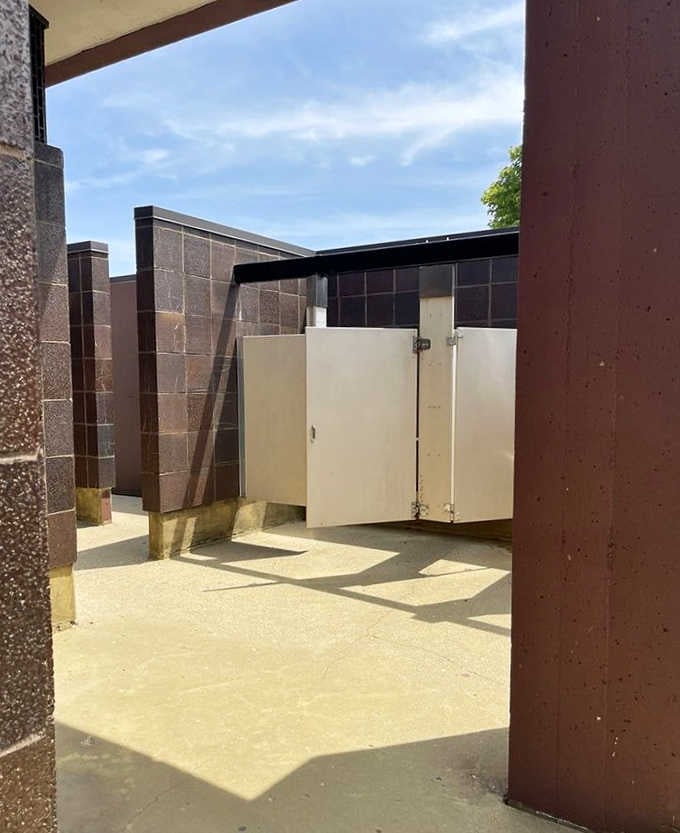 State park bathrooms have come a long way since my childhood camping trips. No more flashlight-in-teeth midnight adventures!