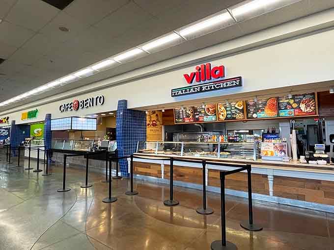 The food court offers quick refueling options between shopping sprints. No Michelin stars here, just efficient sustenance for serious bargain hunters.