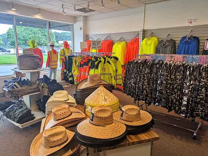 Straw hats and bright athletic wear create a rainbow of possibilities for your next beach trip or backyard barbecue.