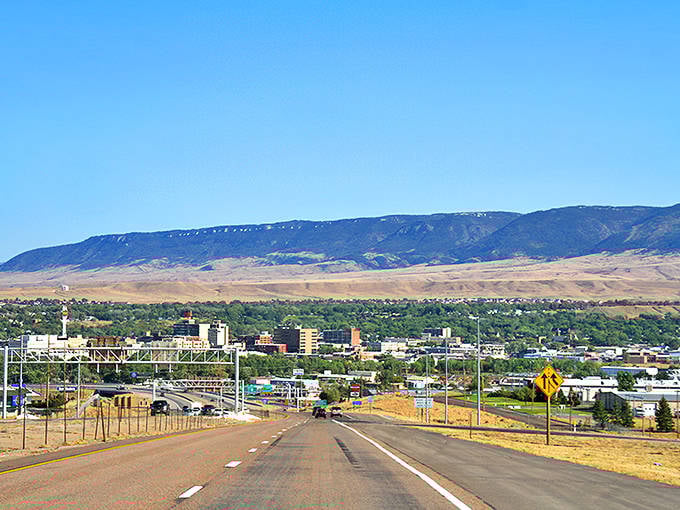 Wide streets accommodate both modern vehicles and old-fashioned neighborly conversations that happen naturally between friendly folks.