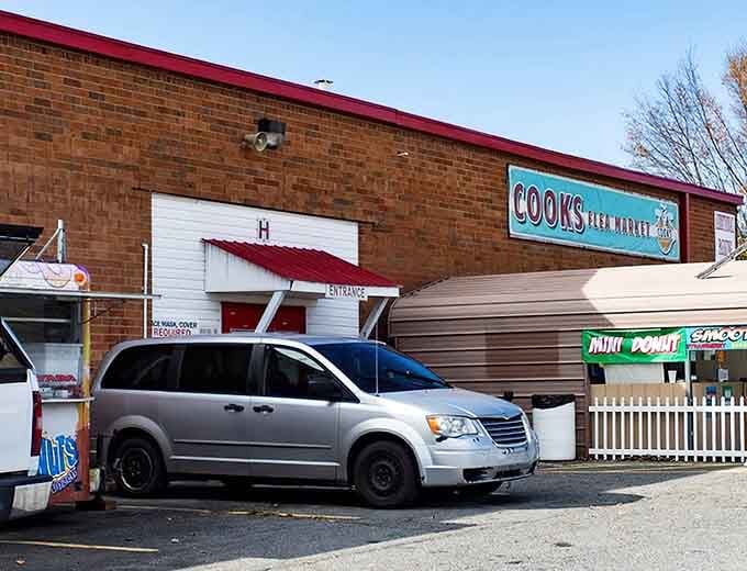 The retro brick facade and classic signage transport you back when shopping meant community, conversation, and genuine connection.