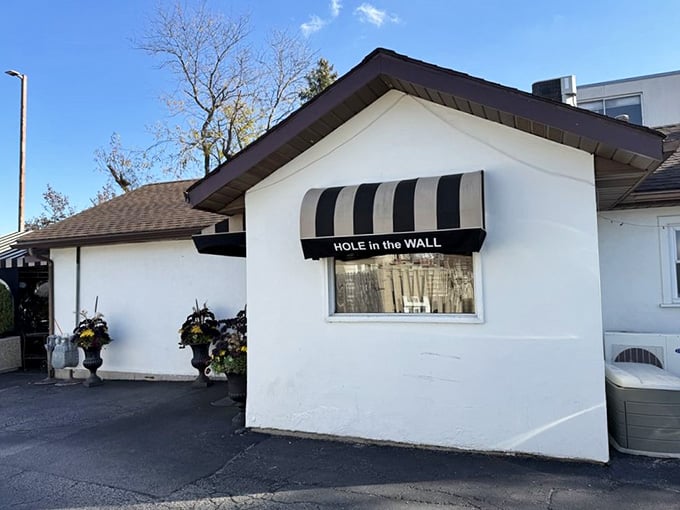 The name says it all, and those black-and-white stripes frame a window into Italian comfort food heaven.