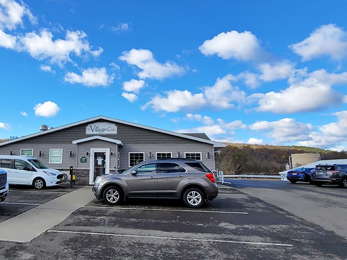 Rolling hills provide a scenic backdrop to this modern spot where locals gather under big blue skies.