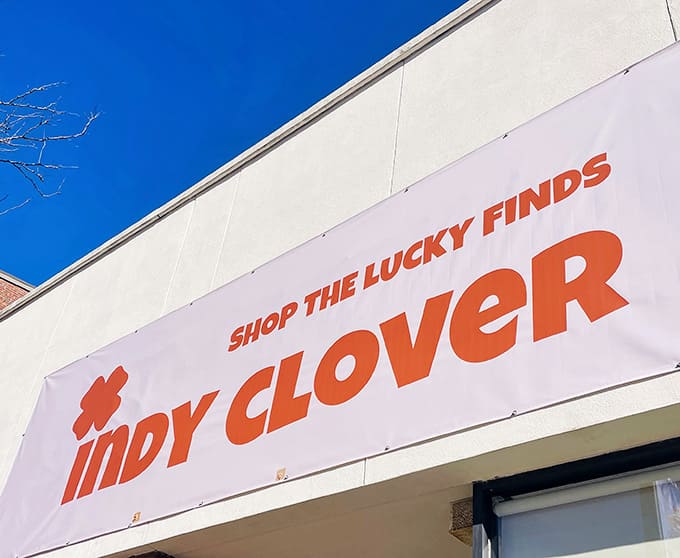 The cheerful orange lettering against that bright sky promises lucky finds&mdash;and who couldn't use more luck in their life?