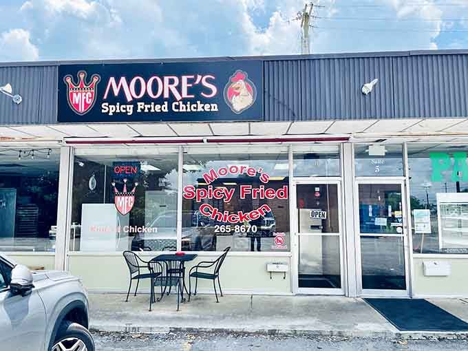 The humble storefront that launched a thousand road trips. Simple sign, serious chicken—this is where flavor trumps frills.