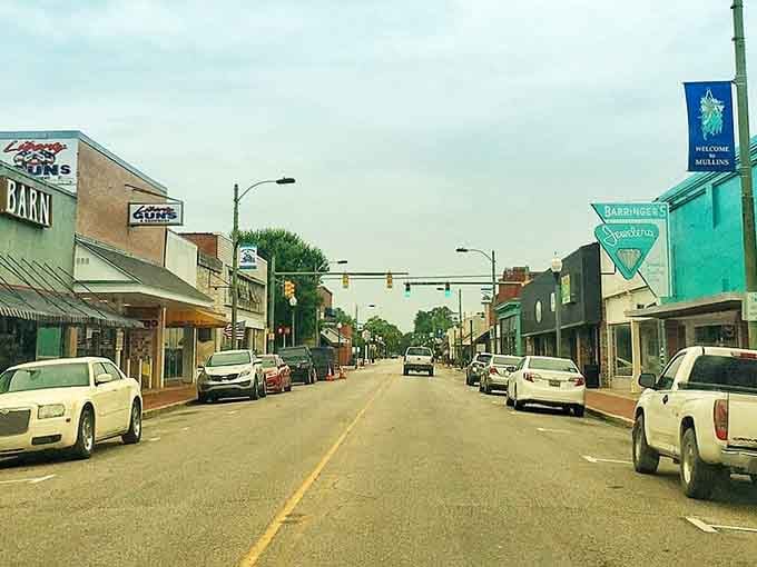 Wide streets and old-fashioned storefronts create a scene straight from your grandparents' photo albums.