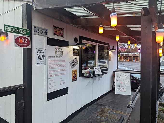 This humble white shack with "Nashville Hot Chicken" might as well be Eugene's spicy little secret.