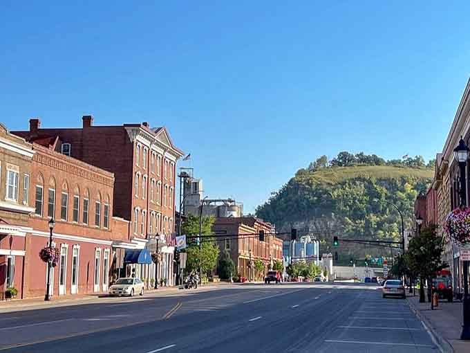 Brick storefronts with tall windows create a streetscape that's been Instagram-ready since before cameras were invented.