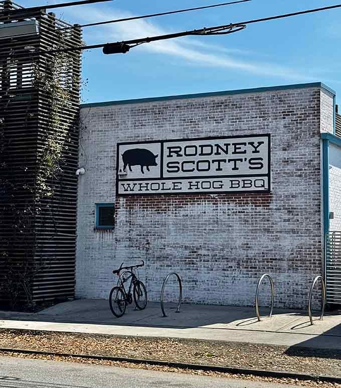 The simple "WHOLE HOG BBQ" sign tells you exactly what Rodney Scott does best &ndash; no frills, no fuss, just perfect pork.