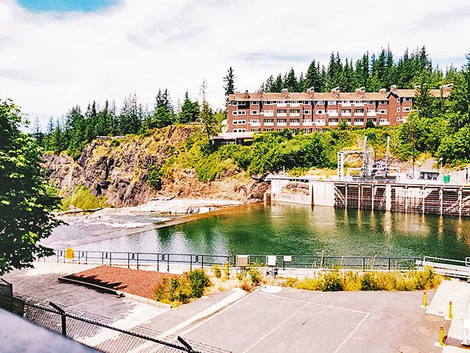 Snoqualmie's riverside charm extends beyond its famous falls. This outdoor dining spot offers forest views with your farm-to-table meal.