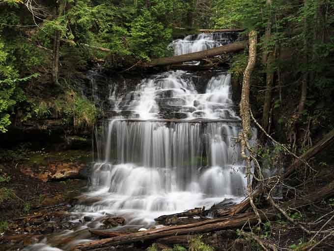 Layered cascades tumble through the forest like a wedding cake designed by Mother Nature on her best day.