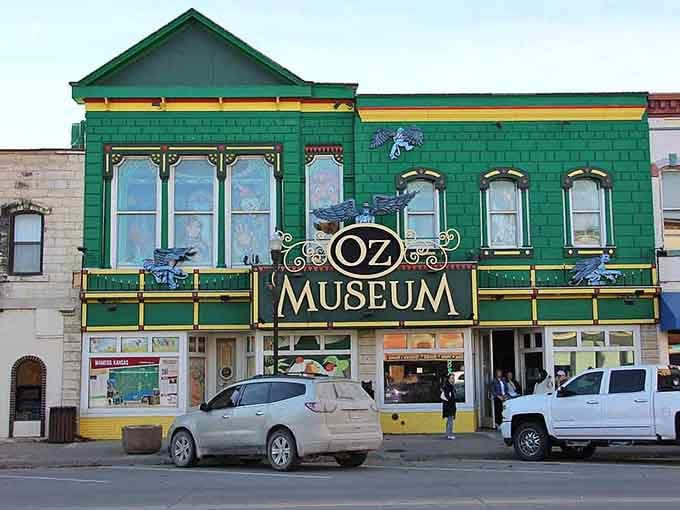 Wamego's Oz Museum stands out with its emerald facade – Dorothy would definitely approve of this Kansas tribute!