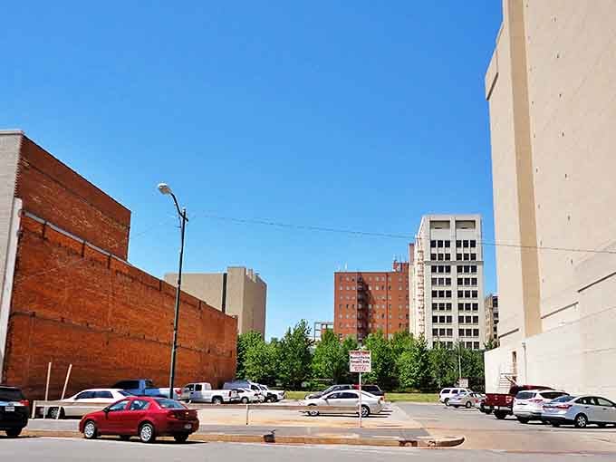 Wichita Falls' downtown buildings stand tall against a brilliant blue sky. Urban living with small-town prices&mdash;what's not to love?