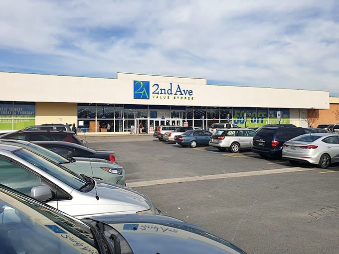 The busy parking lot proves this isn't just shopping, it's a community gathering spot where everyone's chasing the same thrill.