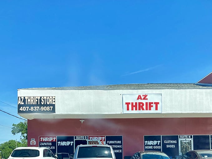 Multiple storefronts under one roof mean you can browse furniture, electronics, and clothing without moving your car.