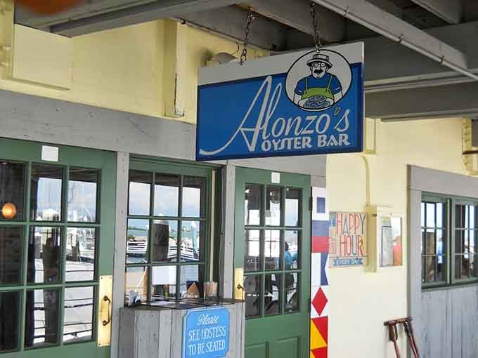 That sign might say "Oyster Bar," but Alonzo's serves up Key West views that are just as delicious as their seafood.
