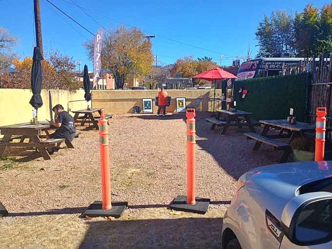 Picnic tables and pizza trucks - sometimes the simplest setups deliver the biggest flavors.