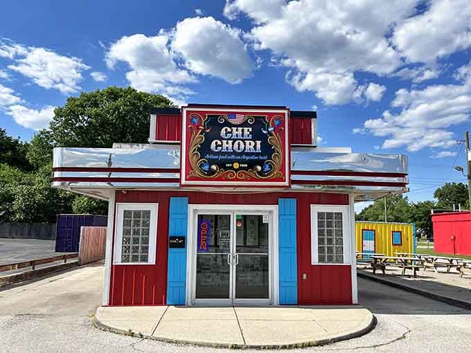 The ornate signage and compact design pack maximum flavor into minimal square footage with style.