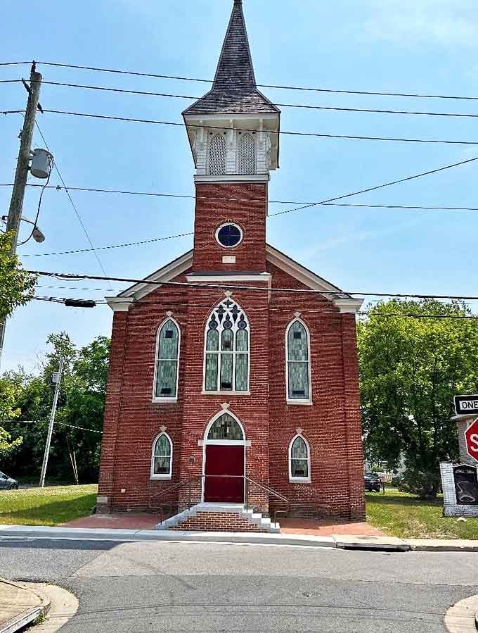 This historic brick church with its distinctive steeple represents the architectural heritage found in many of Maryland's charming small towns.