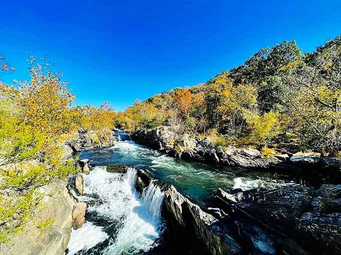 The Potomac flexes its muscles here, carving through stone with the kind of raw power that makes you respect nature.