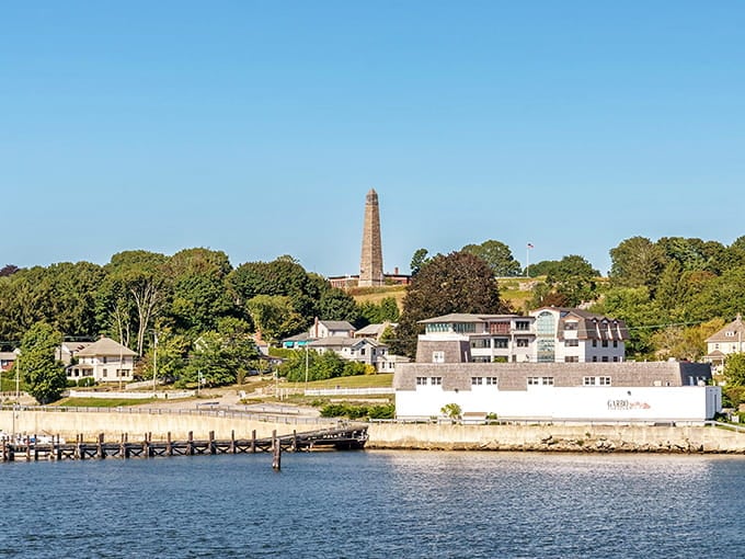 That commanding tower watches over the harbor from its hilltop perch like a lighthouse without the light.