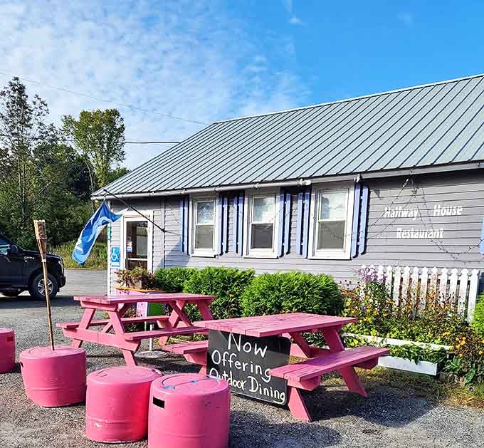 Where pink picnic tables and country charm set the stage for farm-fresh meals that make you forget what restaurants are supposed to look like.