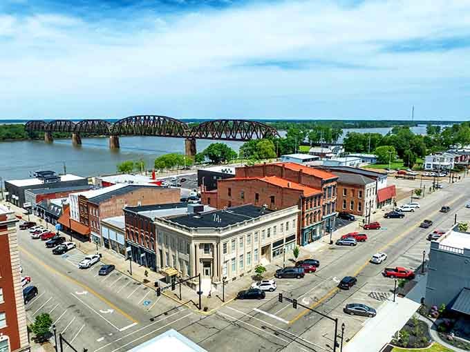 Henderson's skyline showcases its riverside charm, where historic buildings and affordable living exist alongside beautiful water views.