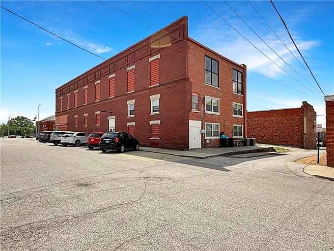 Brick buildings with character line Higginsville's streets, offering affordable spaces to live, work, and play.