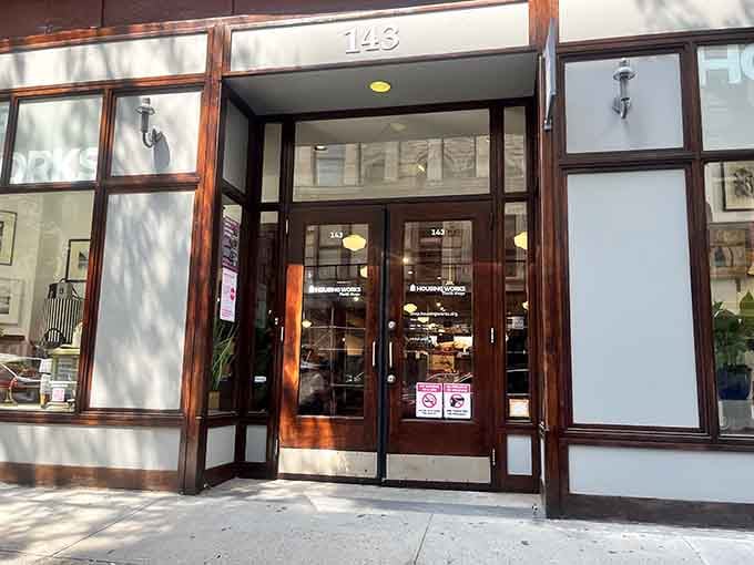 Those elegant wooden doors and large windows welcome shoppers into a space where every purchase helps fight homelessness.