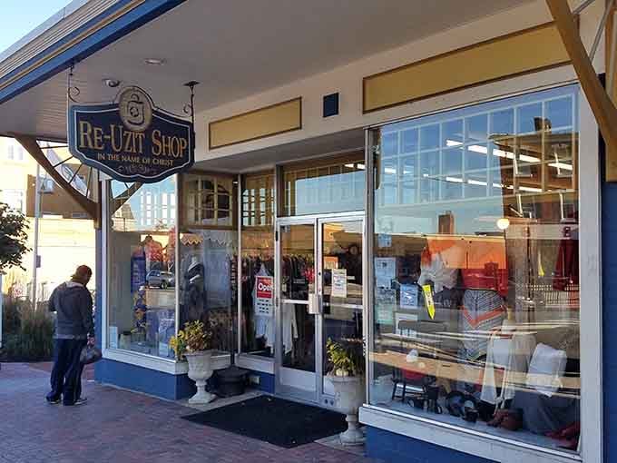 That charming storefront window display could rival any boutique, proving secondhand doesn't mean second-rate shopping experiences.