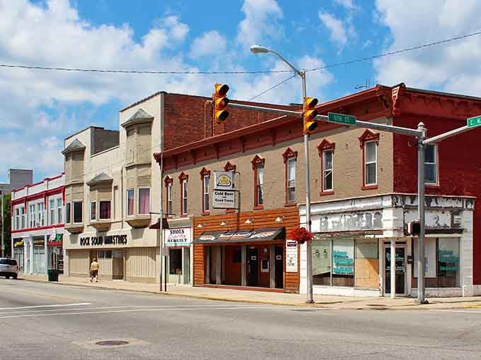 Colorful facades and local shops create a Main Street America vibe that Norman Rockwell would've loved painting.