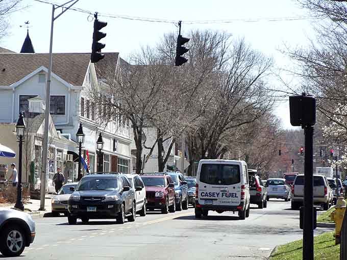 Bare branches frame a Main Street where locals still know your name and strangers quickly become friends over shared stories.