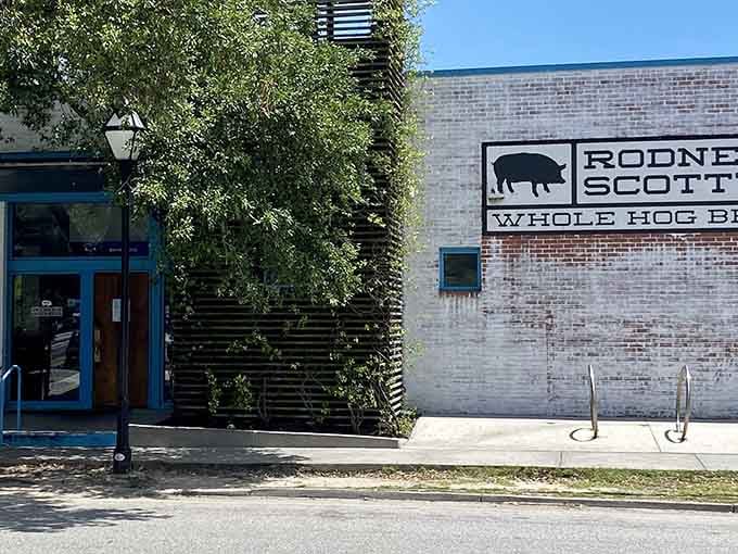 Behind this understated brick facade, Rodney Scott creates whole hog masterpieces that have earned him national acclaim and devoted local fans.