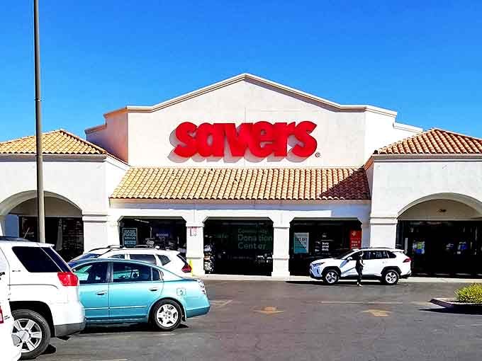 The clean lines and bright signage of Savers promise an organized treasure hunt for bargain lovers.