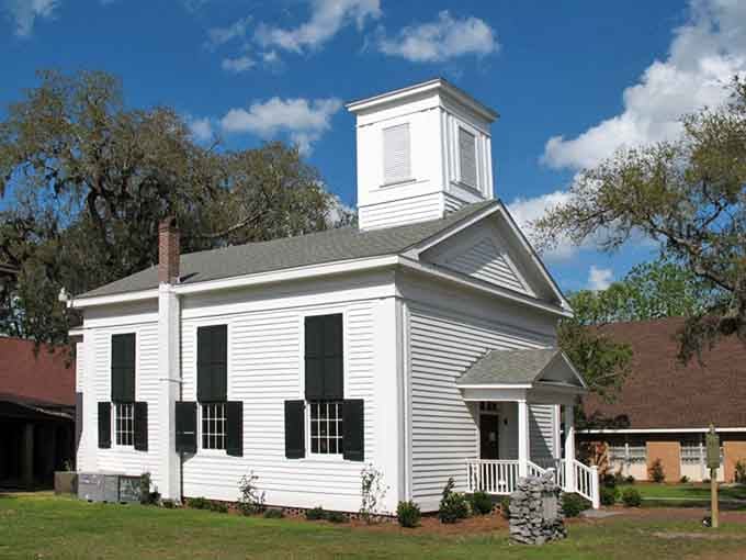 Crisp white clapboard and a steeple pointing heavenward create the quintessential image of small-town American faith.