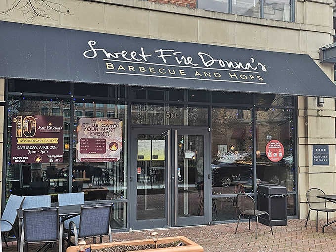 The sleek storefront might look city-slick, but the barbecue inside speaks a universal language of smoke and fire.