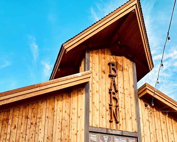 The Barn in Sisters: Rustic wooden splendor reaching for the Oregon sky. If Paul Bunyan opened a pizzeria, it would look exactly like this.