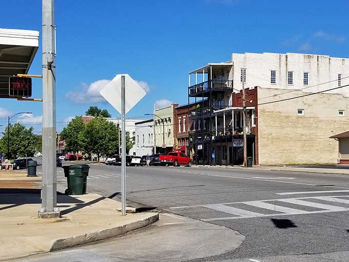 Tuscumbia's historic buildings frame the main street, where locals still gather for conversation just as they have for generations.