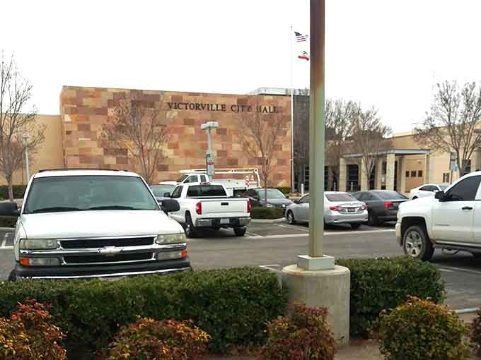 Victorville City Hall's modern facade represents a growing community where your housing budget doesn't require a second mortgage.