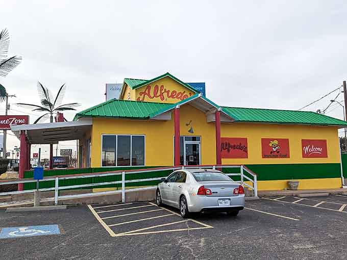 Alfredo's colorful exterior promises Mexican food that's as vibrant as the building, without the Austin price tags.