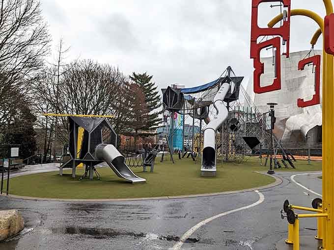 Tube slides that twist and turn like they're auditioning for a water park's greatest hits collection.