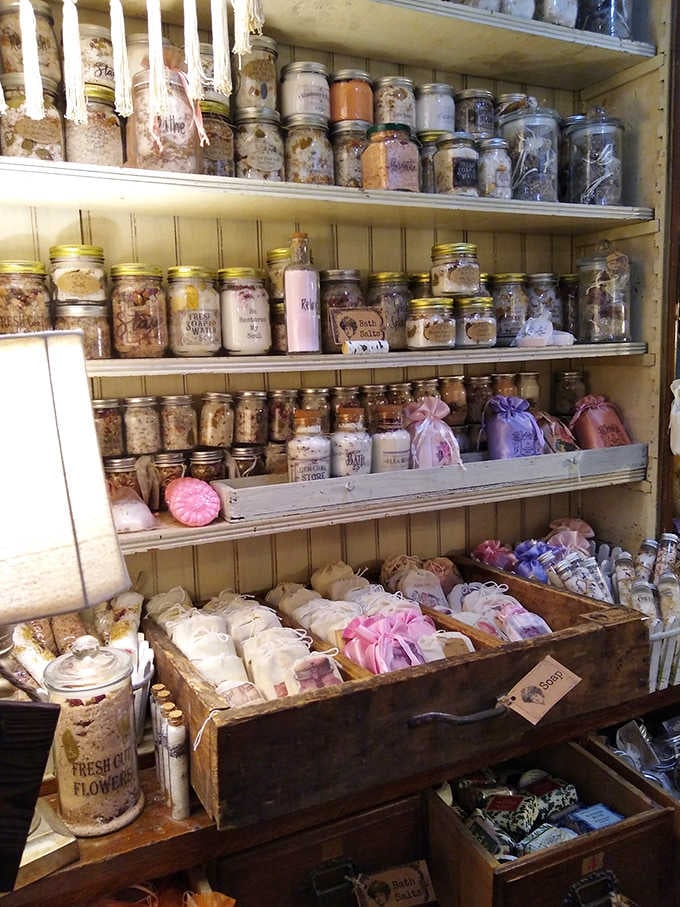 Grandma's secret beauty arsenal, all in jars! These handcrafted bath products promise to pamper without mysterious chemical ingredients.