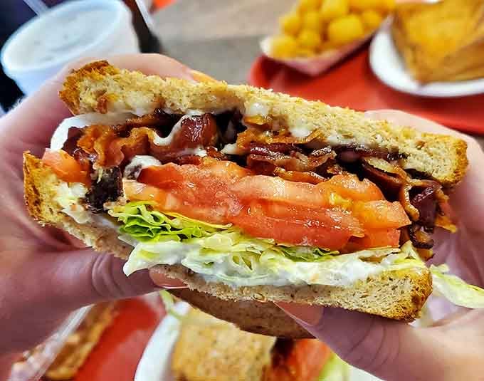 This BLT is stacked higher than your expectations, and somehow it still manages to exceed them anyway.